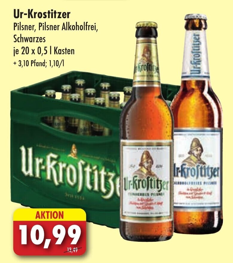 Ur-Kostritzer Pilsner, Pilsner Alkoholfrei, Schwarzes 20x0,5 L Kasten ...