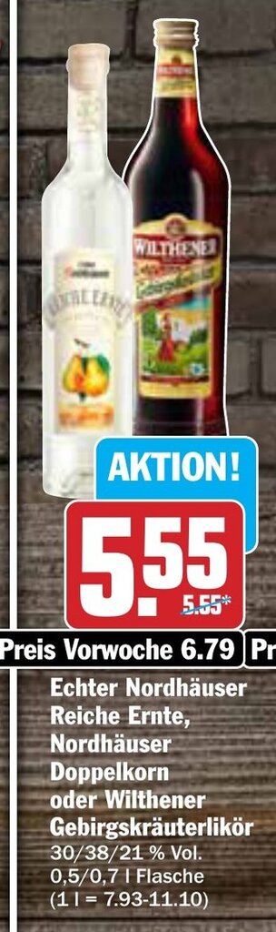 Echter Nordhäuser Reiche Ernte, Nordhäuser Doppelkorn oder Wilthener ...