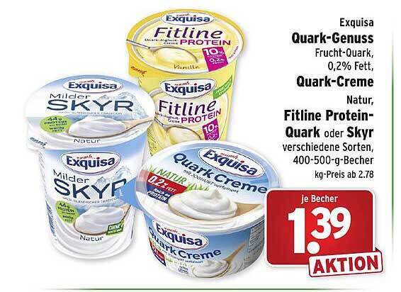 Exquisa quark-genuss, quark-creme, fitline protein quark oder skyr ...