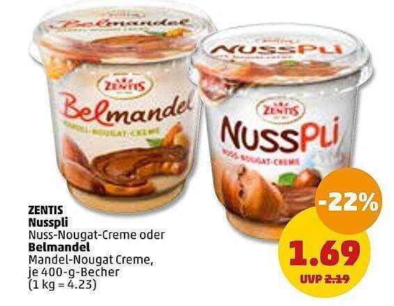 Zentis nusspli oder belmandel Angebot bei PENNY