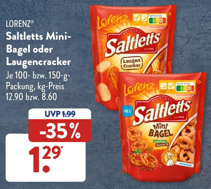 Lorenz Saltletts Mini Bagel oder Laugencracker 100-150 g Packung ...
