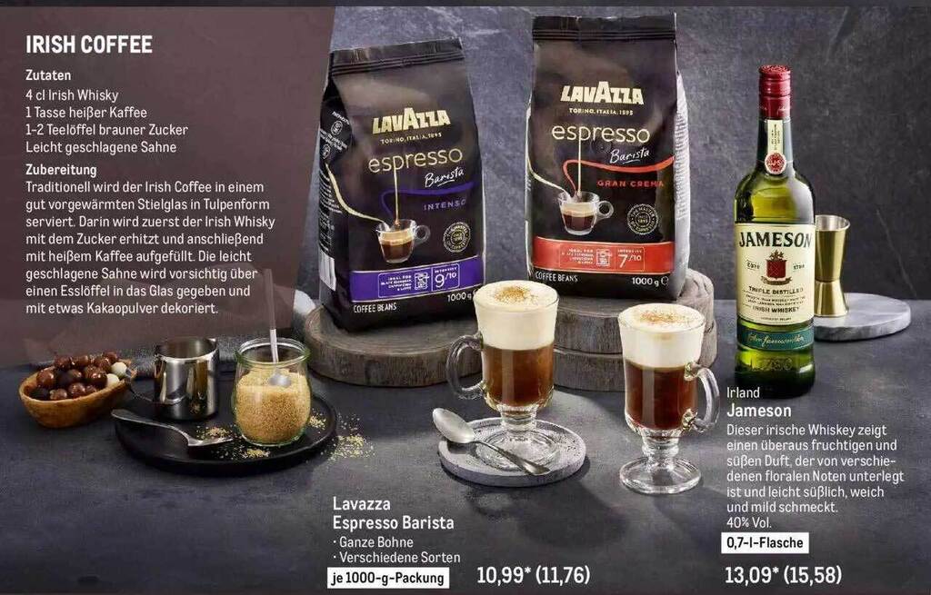 Lavazza espresso barista oder irland jameson Angebot bei METRO