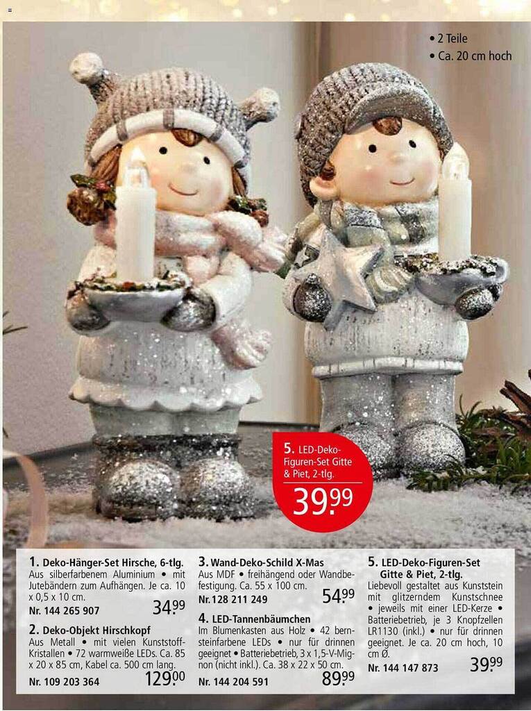 Led deko-figuren-set gitte & piet, 2-tlg. Angebot bei Weltbild