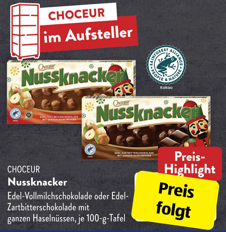 Choceur Nussknacker 100 g Tafel Angebot bei Aldi Süd