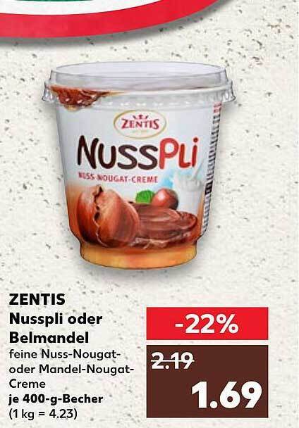Zentis nusspli oder belmandel Angebot bei Kaufland