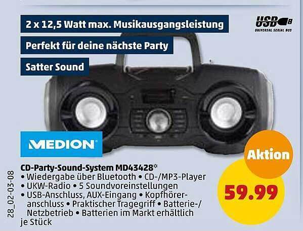 Medion cd-party-sound-system md43428 Angebot bei PENNY