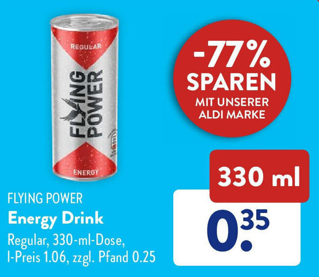 Flying Power Energy Drink 330 ml Dose Angebot bei Aldi Süd