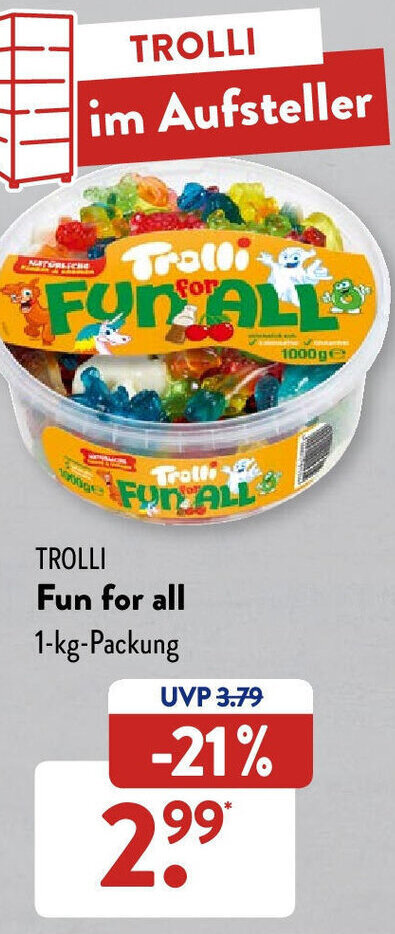 Trolli Fun for All 1 kg Packung Angebot bei Aldi Süd