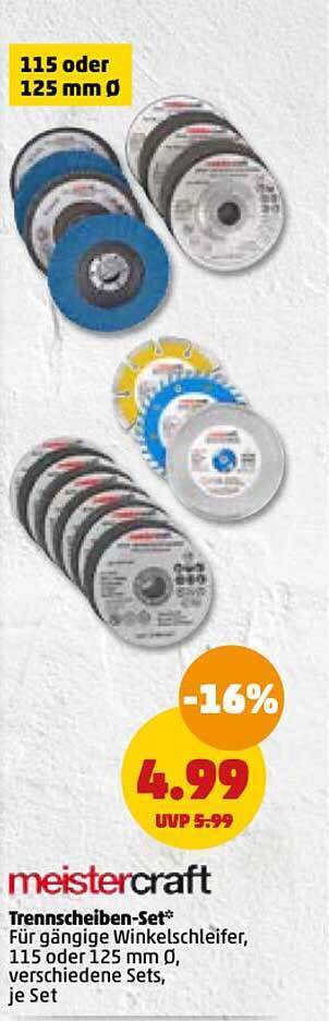 Meistercraft trennscheiben-set Angebot bei PENNY