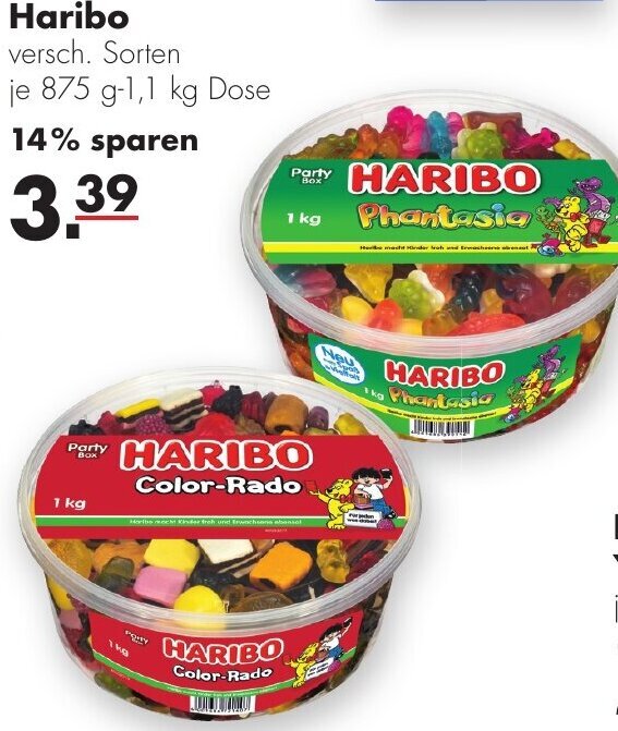 Haribo 875 g - 1,1 kg Dose Angebot bei Handelshof