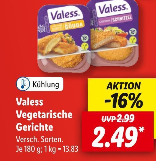 Valess Vegetarische Gerichte 180 g Angebot bei Lidl