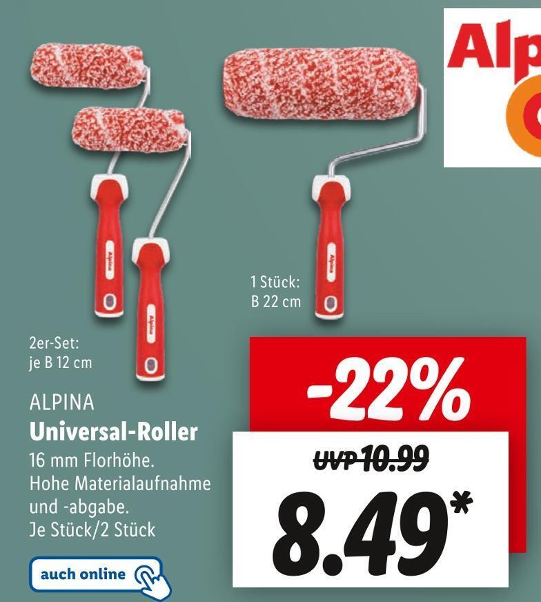 Alpina Universal-Roller 2 Stück Angebot bei Lidl