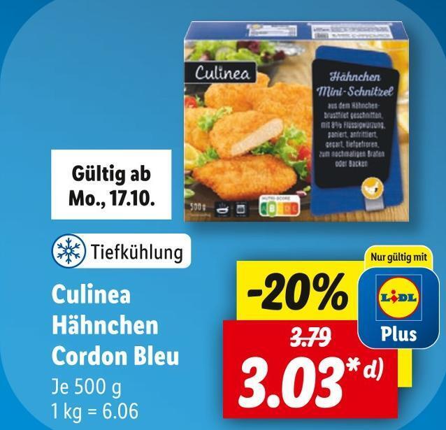 Culinea Hähnchen Cordon Bleu 500 g Angebot bei Lidl