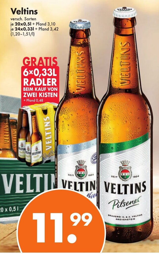Veltins 20x0,5L / 24x0,33L Angebot bei Trink und Spare