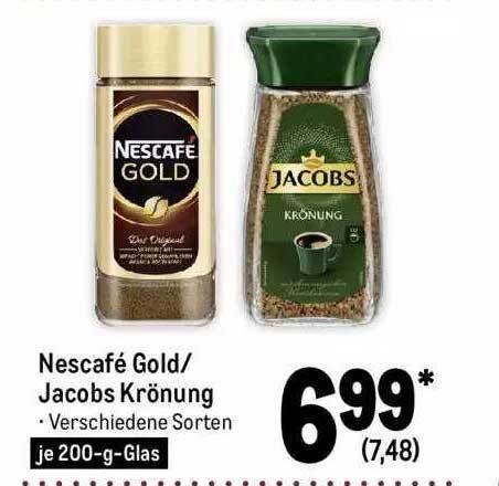 Nescafé gold- jacobs krönung Angebot bei METRO
