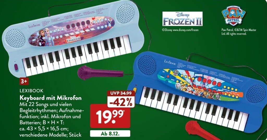 Lexibook Keyboard mit Mikrofon Angebot bei Aldi Nord