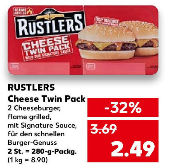 Rustlers Cheese Twin Pack 280 g Packg. Angebot bei Kaufland