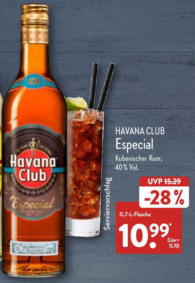 Havana Club Especial 0,7 L Flasche Angebot bei Aldi Nord