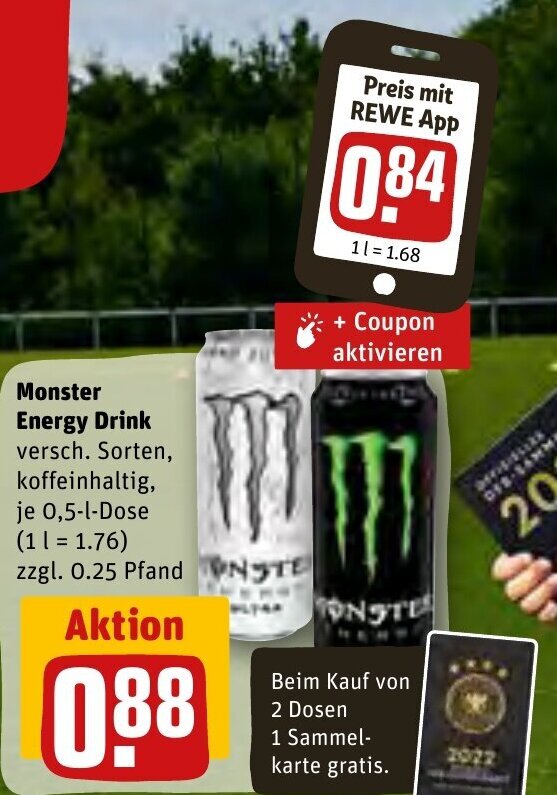 Monster Energy Drink 500 ml Angebot bei REWE