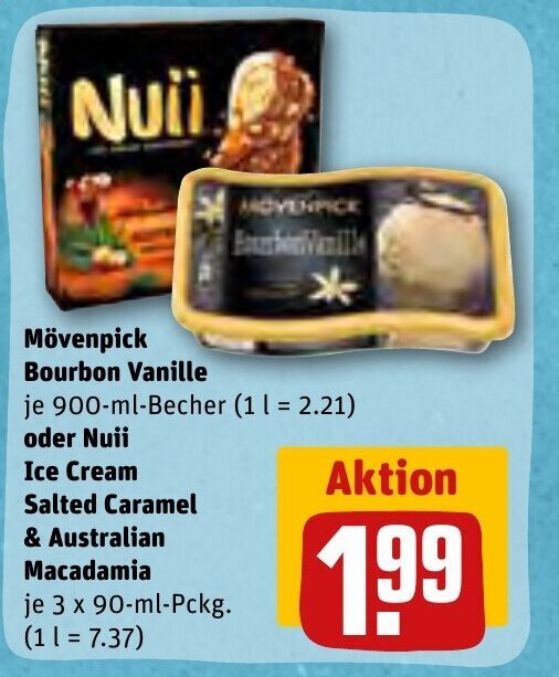 Movenpick Bourbon Vanille o. Nuii Ice Cream Salted Caramel & Australian ...