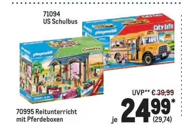 71094 us schulbus oder 70995 reitunterricht mit pferdeboxen playmobil ...