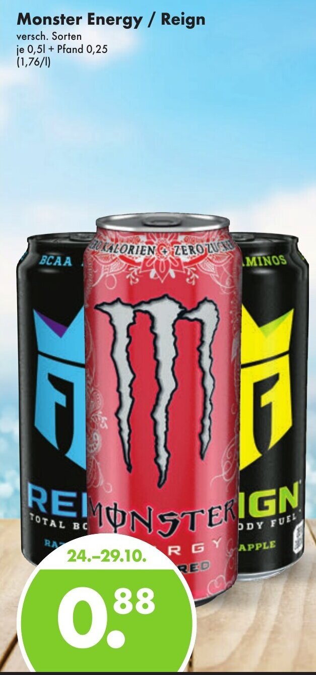 Monster Energy/Reign 0,5L Angebot bei Trink und Spare
