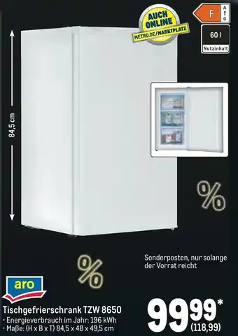 Aro Tischgefrierschrank TZW 8650 Angebot bei METRO