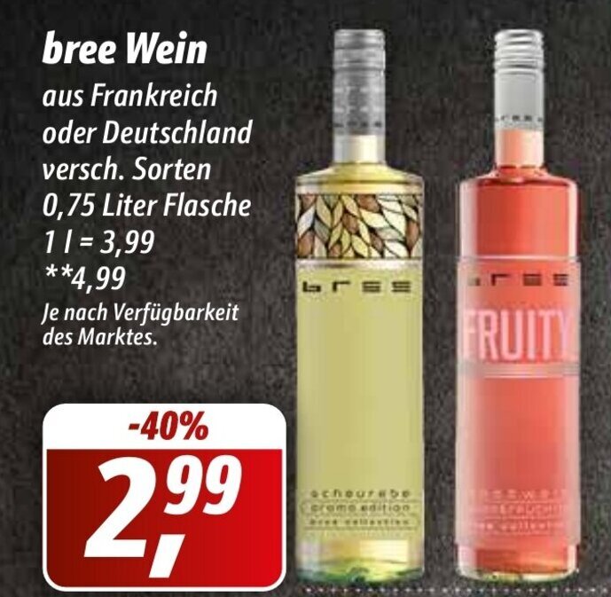 Bree Wein 750ml Angebot bei Simmel