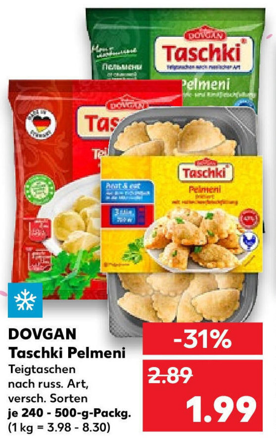 Dovgan Taschki Pelmeni 240-500 g Packg. Angebot bei Kaufland