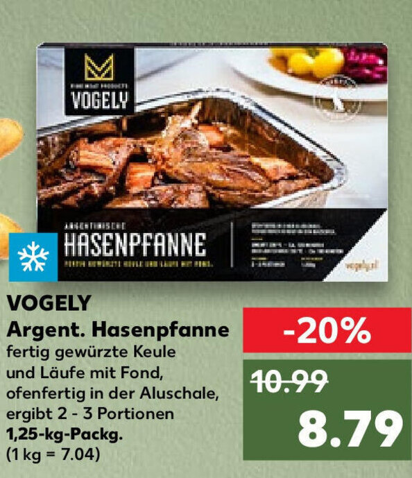 Vogely Argent. Hasenpfanne 1,25 kg Packg. Angebot bei Kaufland