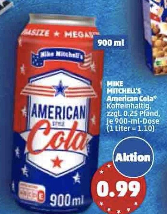 Mike Mitchell's American Cola 900 ml Dose Angebot bei PENNY