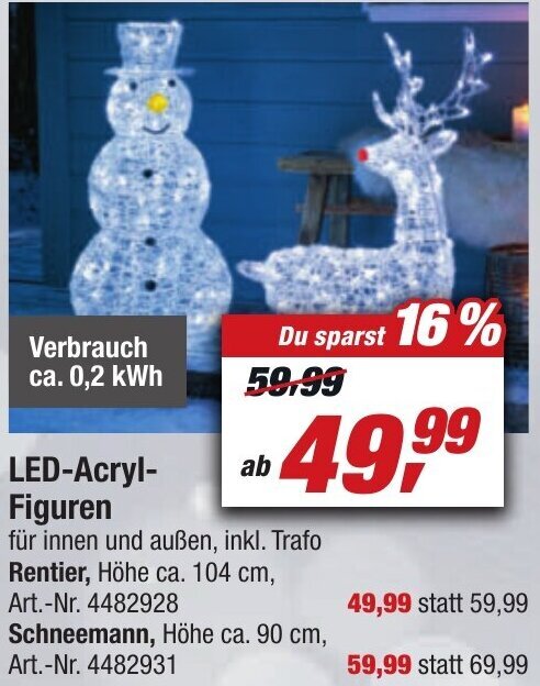 LED Acryl Figuren Angebot bei toom Baumarkt