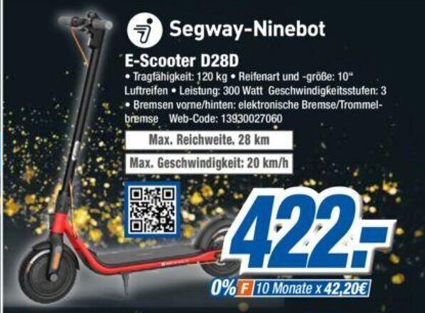 Segway-Ninebot E-Scooter | D28D Angebot bei Expert Klein