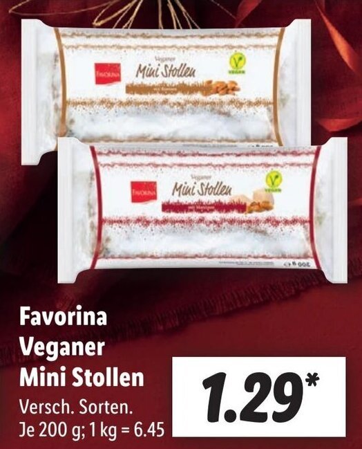 Favorina Veganer Mini Stollen 200 g Angebot bei Lidl