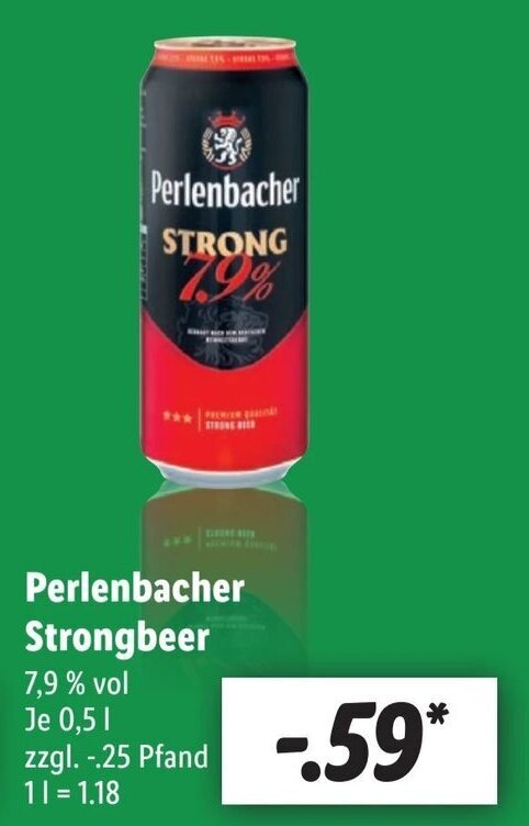 Perlenbacher Strongbeer 0,5 L Angebot bei Lidl