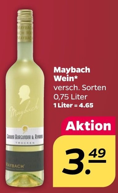 Maybach Wein 0,75 Liter Angebot bei NETTO