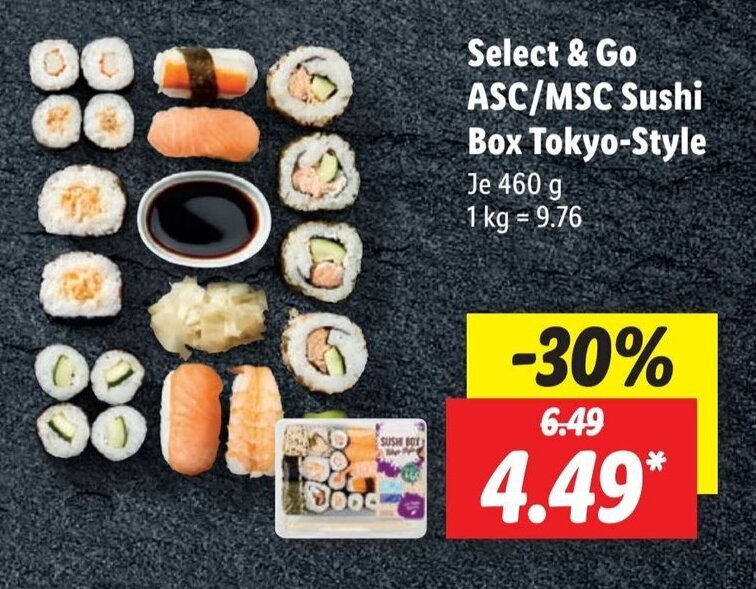 Select & Go ASC/MSC Sushi Box Tokyo-Style 460 g Angebot bei Lidl