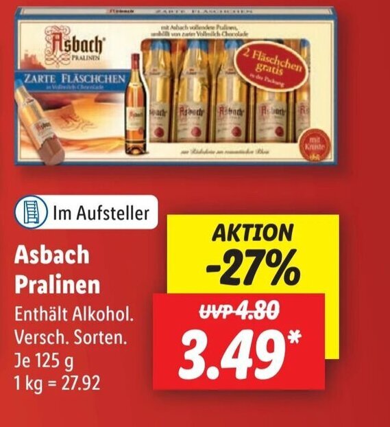 Asbach Pralinen 125 g Angebot bei Lidl