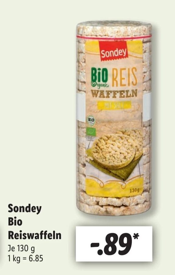 Sondey Bio Reiswaffeln 130 g Angebot bei Lidl