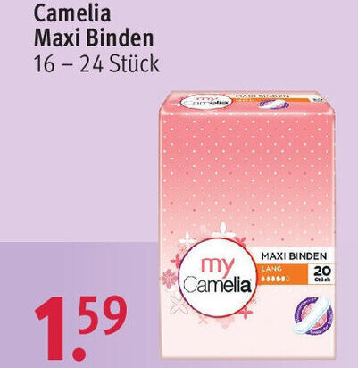 My Camelia Maxi Binden 16 - 24 Stück Angebot bei Rossmann