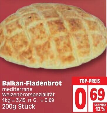 Balkan Fladenbrot 200 g Stück Angebot bei Edeka