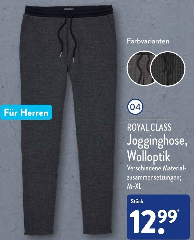 Royal Class Jogginghose, Wolloptik Angebot bei Aldi Nord