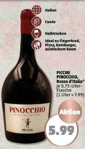 Piccini pinocchio, rosso d'italia Angebot bei PENNY