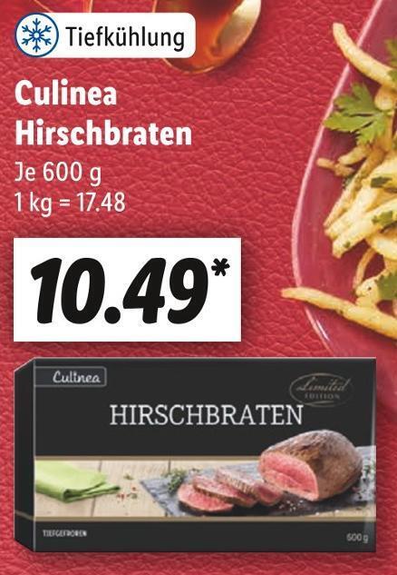 Culinea hirschbraten Angebot bei Lidl