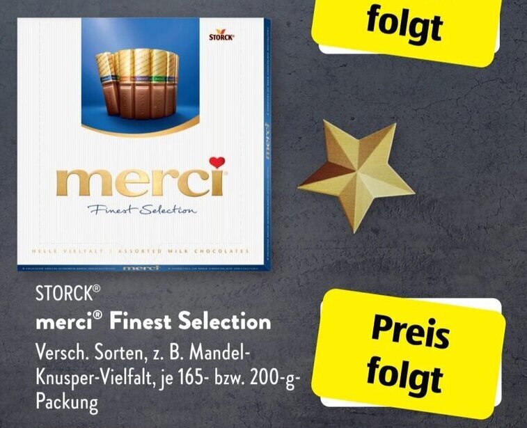 Storck Merci Finest Selection 165/200 g Packung Angebot bei Aldi Süd
