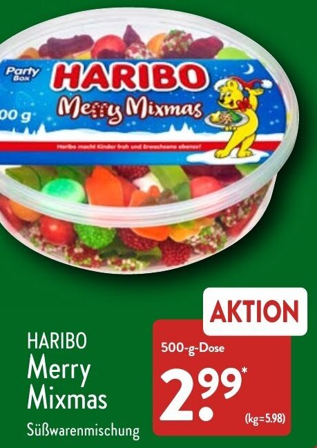 Haribo Merry Mixmas 500 g Dose Angebot bei Aldi Nord