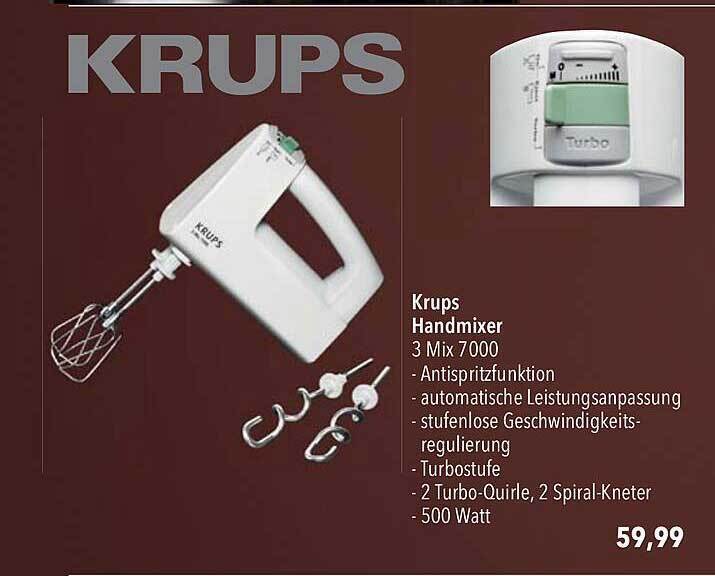 Krups handmixer 3 mix 7000 Angebot bei CITTI Markt