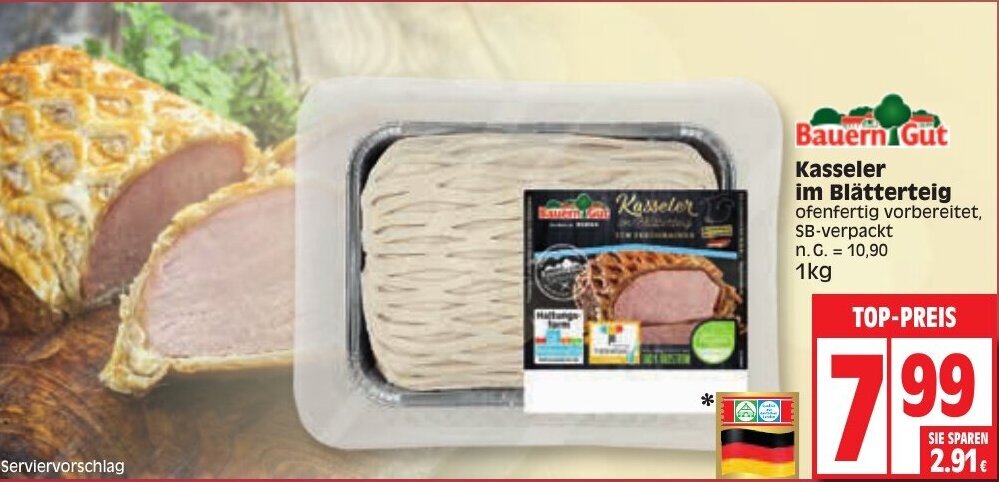 Bauern Gut kasseler im Blätterteig 1 kg Angebot bei Edeka