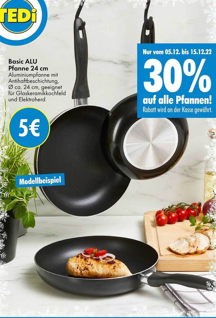 Basic alu pfanne 24cm Angebot bei TEDi