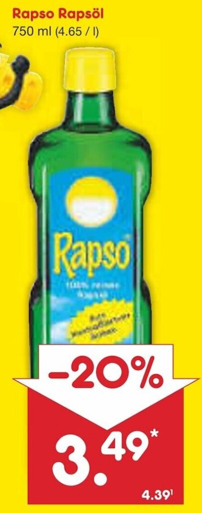 Rapso Rapsöl 750 ml Angebot bei Netto Marken-Discount